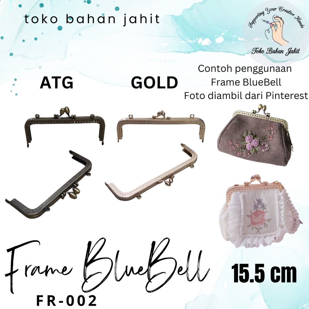 Jual FR-002 | Frame Tas | Behel Tas | Frame BlueBell |15.5 cm | Shopee ...