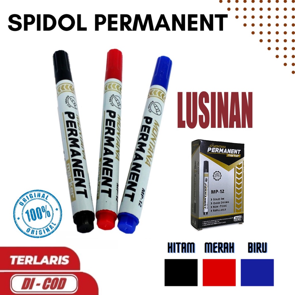 Jual MONTANA 1 PAK 12 PCS - Spidol Permanen - Spidol Whiteboard - Bisa ...