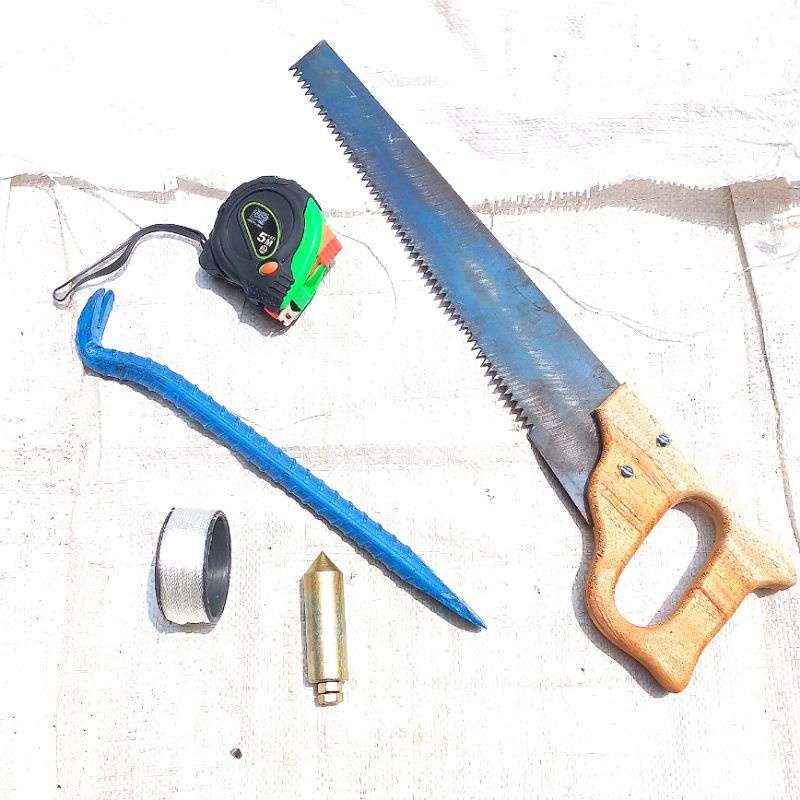 Jual PAKET ALAT PERTUKANGAN 5 MACAM GERGAJI METERAN LOT BENANG LINGGIS ...