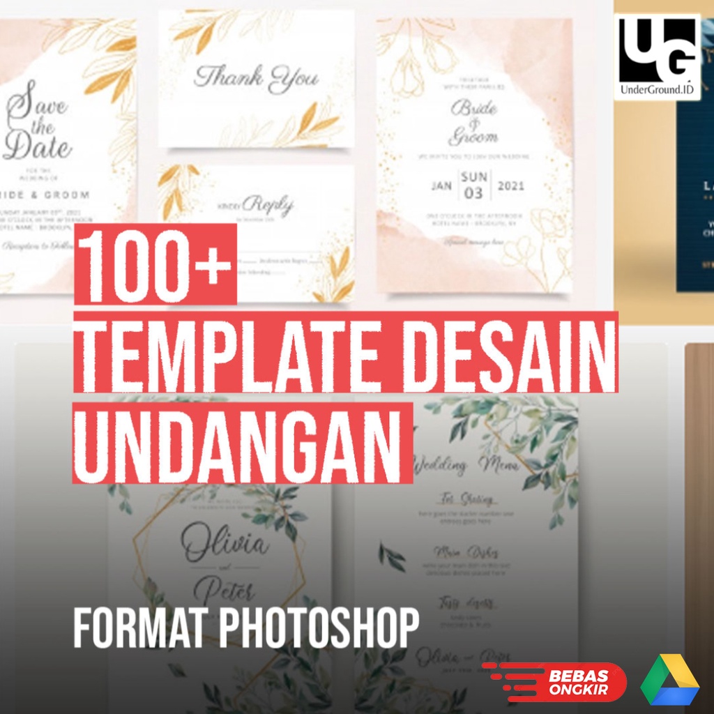 Jual 100+ Template Desain PSD Undangan Pernikahan/Wedding format ...