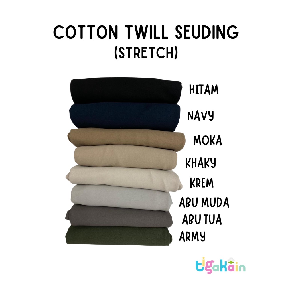 Jual 1 Meter Cotton Twill Stretch Sweding / Bahan Katun Sweding Twil ...