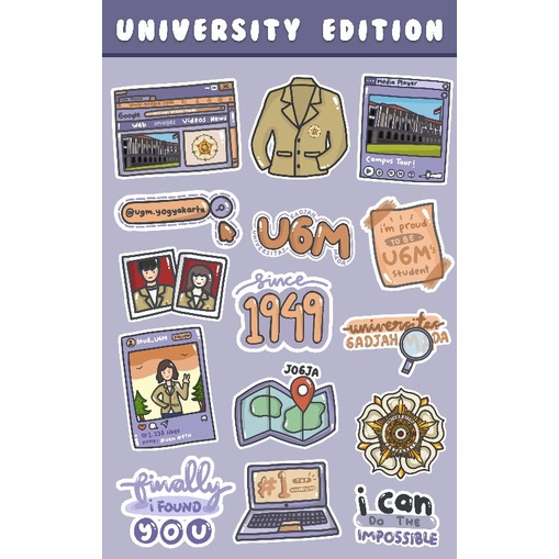 Jual [15 PCS] STIKER UGM LUCU MURAH KERTAS GLOSSY | Shopee Indonesia