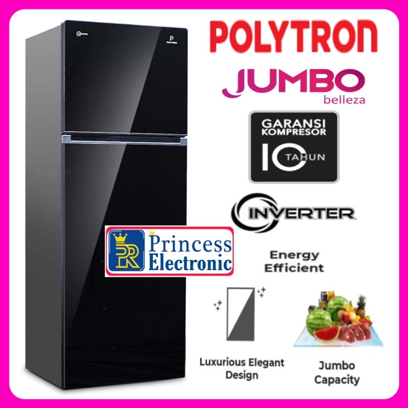 Jual POLYTRON Kulkas 2 Pintu Belleza Jumbo Inverter 260 Liter PRW 29VX ...