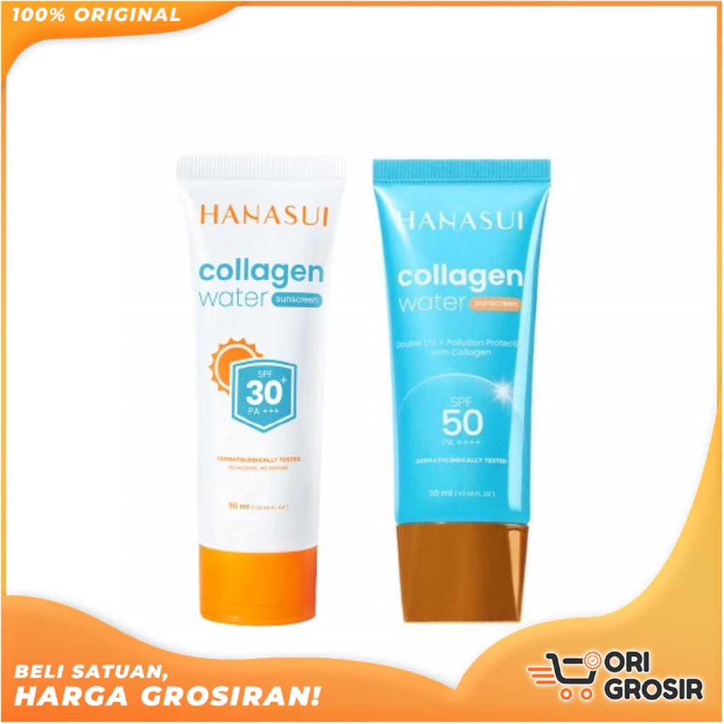 Jual ORI Grosir Hanasui Collagen Water Sunscreen SPF 50 PA ++++ - SPF30 ...