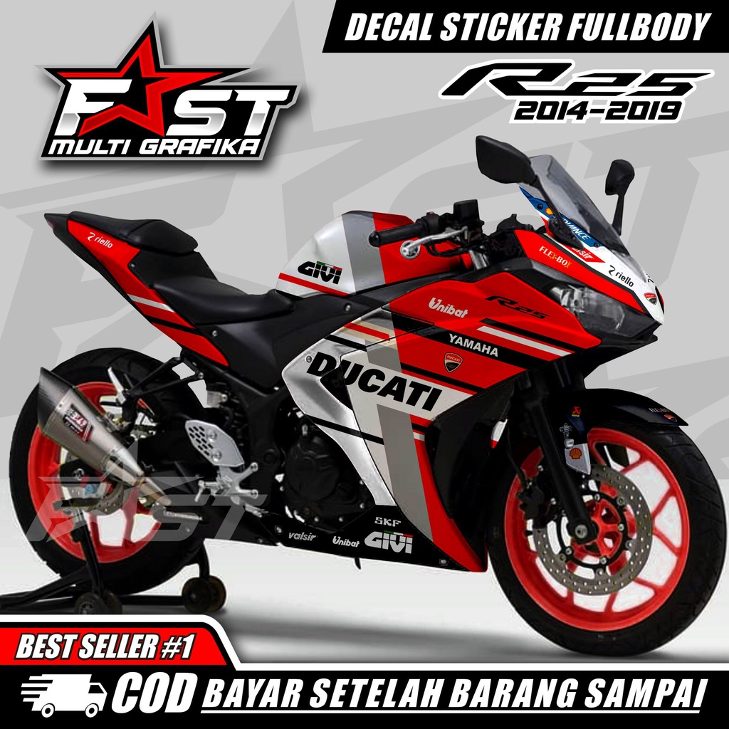 Jual sticker decal R25 keren fullbody decal yamaha R25 ducati | Shopee ...