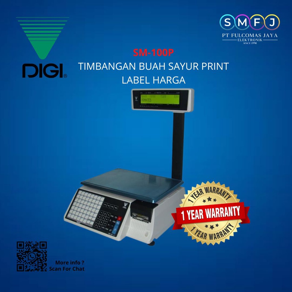 Jual TIMBANGAN BUAH SAYUR PRINT LABEL HARGA DIGI SM100 P - DIGI SM 100 ...