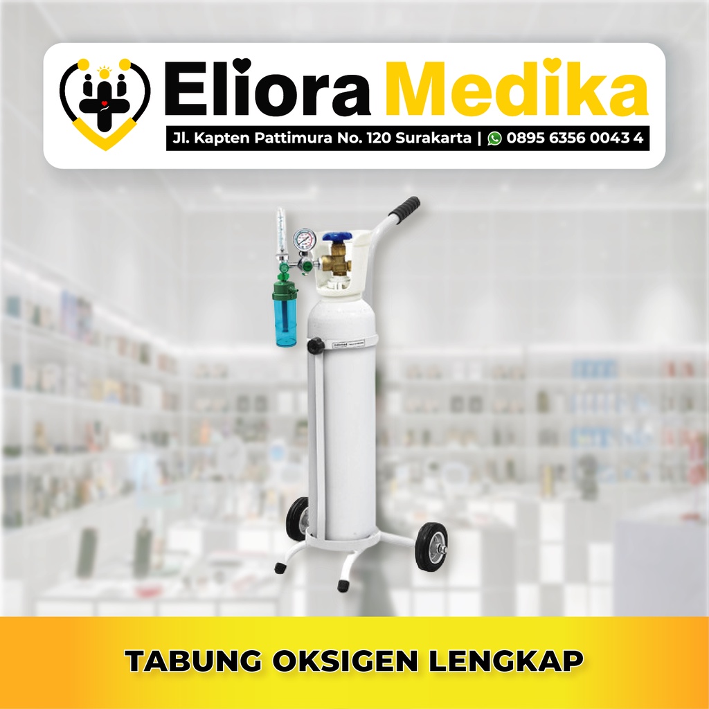 Jual Tabung Oksigen Set Lengkap Tabung 1m3 dan Regulator dan Trolley | Shopee Indonesia