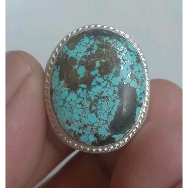 Jual Permata Batu Akik Lawas Natural Pirus Persia Motif Gambar Abstrak ...