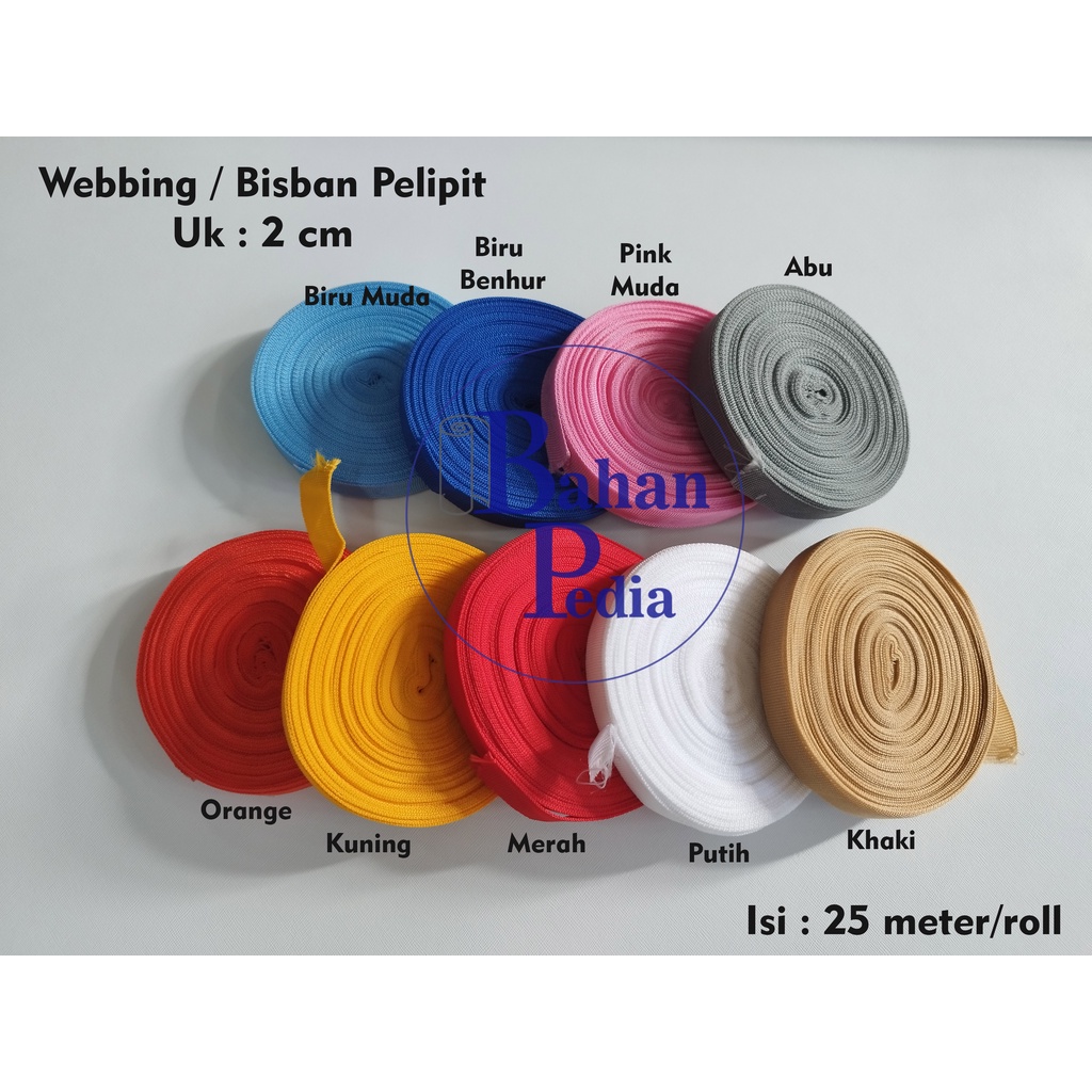Jual [Roll 25 MTR] Tali Webbing Bisban Plipit Bahan Bungkus Tas Strap ...