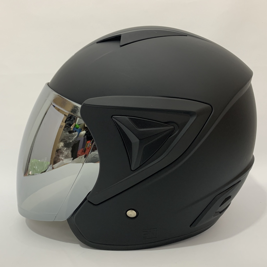Jual Helm JP 13 Hitam Doff Polos Solid - Helem Helmet SNI Dewasa BXP ...