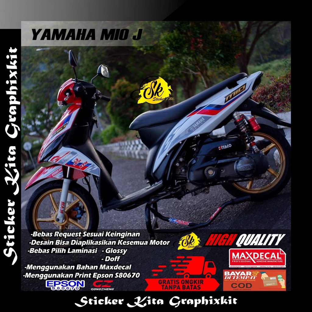Jual 0227 DECAL STICKER FULLBODY MOTOR YAMAHA MIO J DESAIN KEREN BEBAS ...