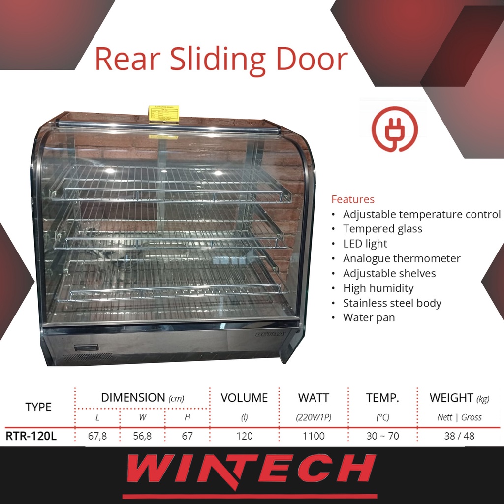 Jual GETRA SHOWCASE FOOD WARMER RTR-120L DISPLAY WARMER / KABINET ...