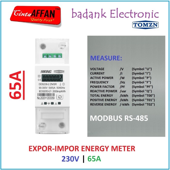 Jual Energy kWh Meter MODBUS - Expor Impor Exim Nett Metering PLTS ...