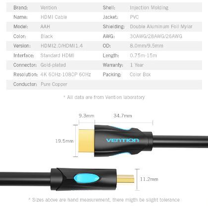 Jual KABEL HDMI VENTION 10 METER - AAH | Shopee Indonesia
