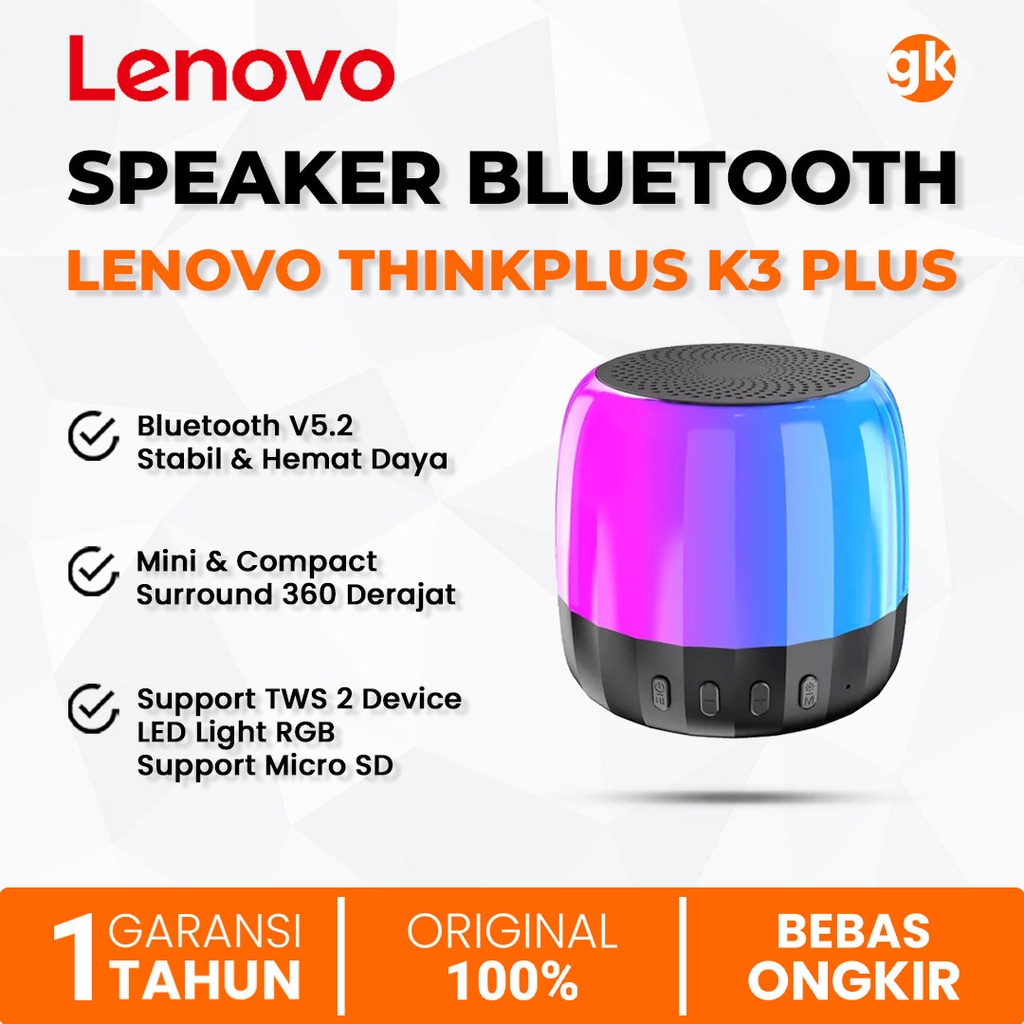 Jual THINKPLUS K3 Plus Speaker Bluetooth Portable Mini Compact HiFi Stereo Sound RGB LED Light ...