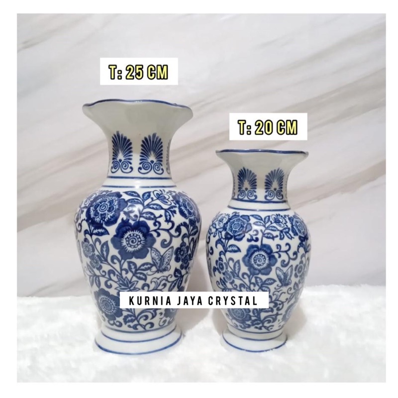 Jual Vas Keramik Biru Putih / Vas Bunga Imlek | Shopee Indonesia