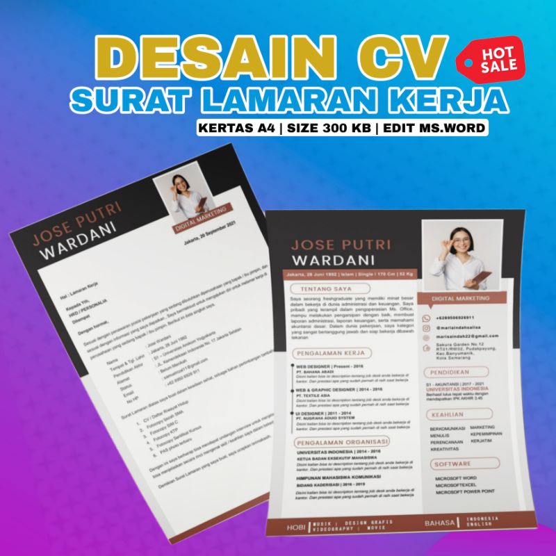 Jual JASA PEMBUATAN CV LAMARAN KERJA | JASA DESAIN CV DAN SURAT LAMARAN KERJA CURRICULUM VITAE ...