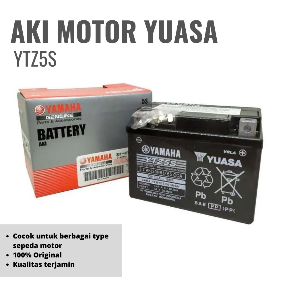 Jual Aki Motor Accu Yuasa YTZ5S Original | Shopee Indonesia