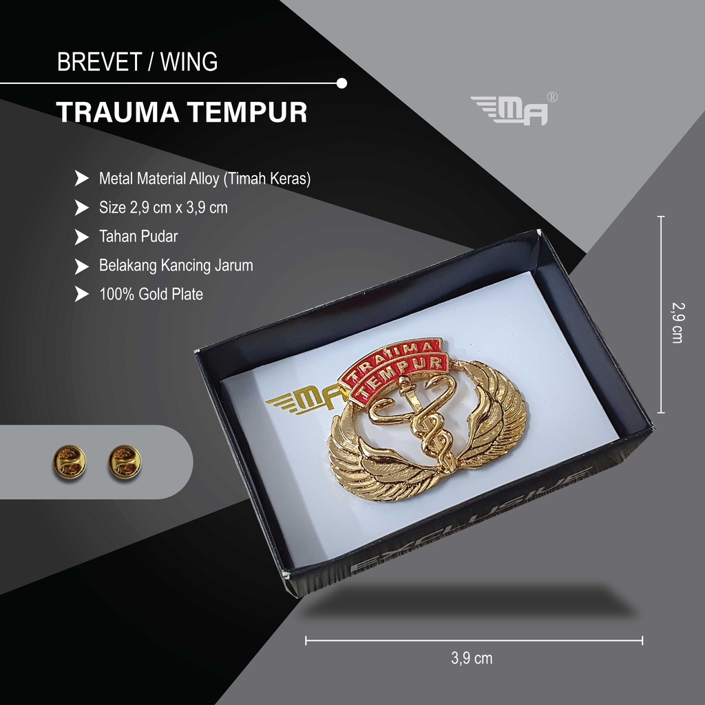 Jual Brevet Wing Trauma Tempur Brivet Pin | Shopee Indonesia