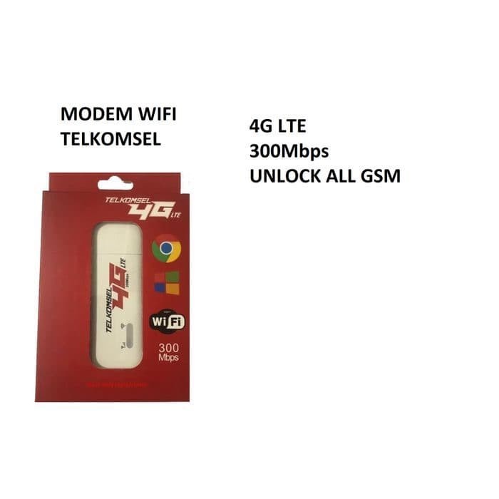 Jual MODEM WIFI TELKOMSEL 4G LTE UP TO 300Mbps UNLOCK - PUTIH | Shopee ...