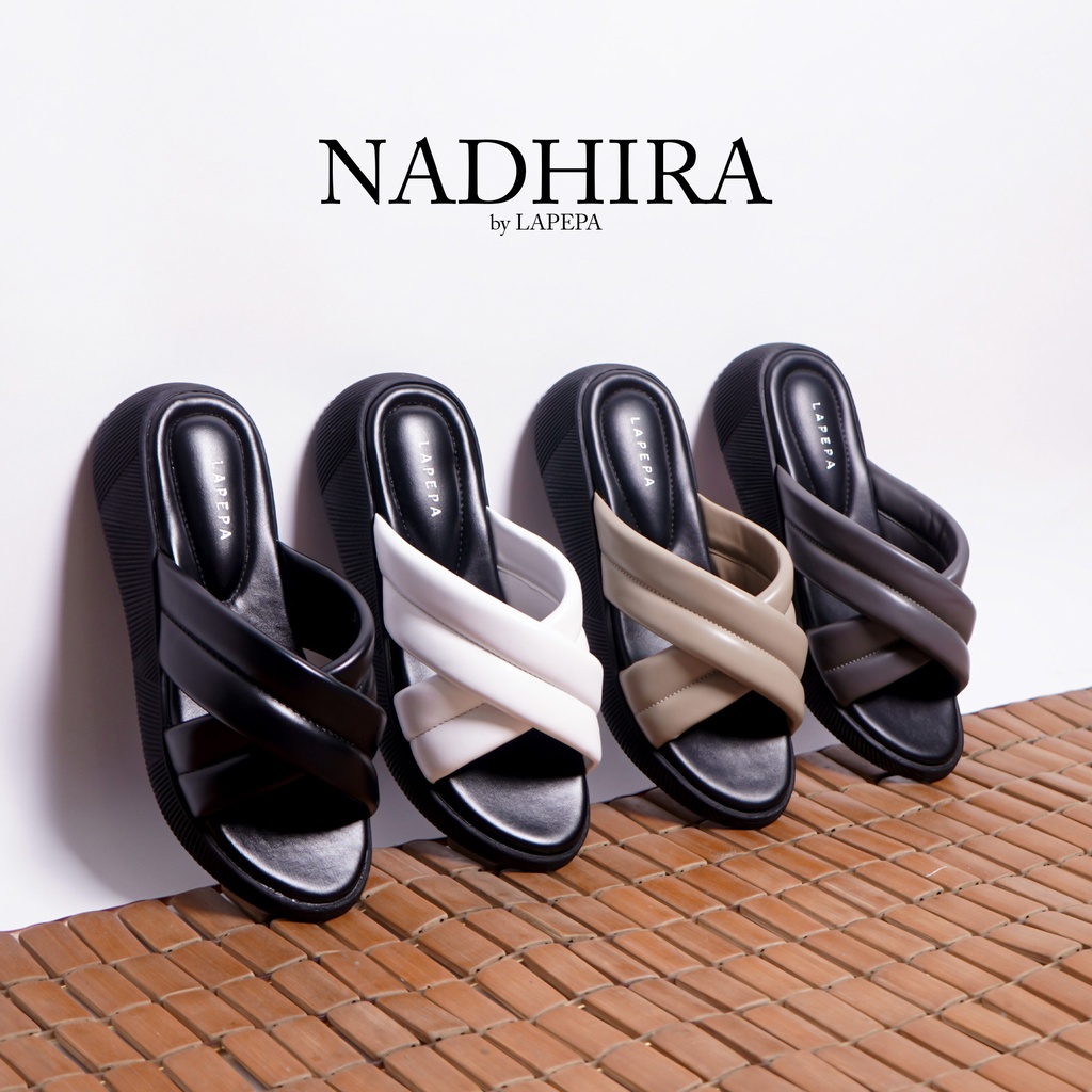 Jual LAPEPA LIVE - NADHIRA Sandal Wanita Model Dua Silang Wedges Sendal ...