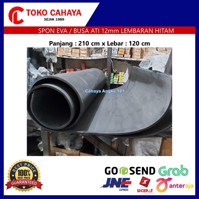 Jual Kain Spon Eva Sponge Busa Ati Spon Karet 12Mm Hitam 120 X 210 Cm ...