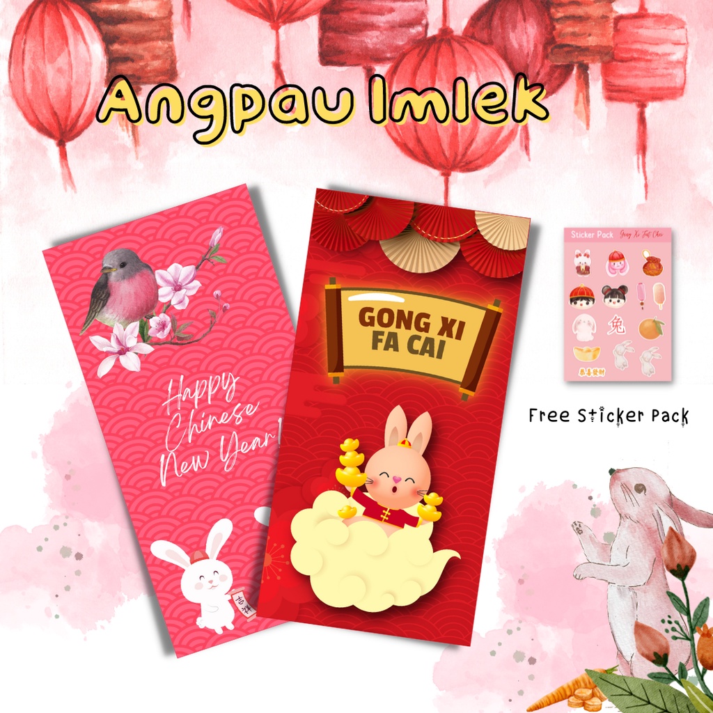 Jual Angpao Amplop Imlek Kelinci Tahun 2023 IMLEK Chinese New Year isi ...