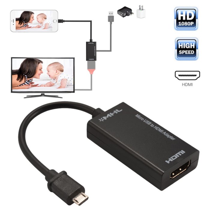Jual MICRO USB TO HDMI MHL ADAPTER FOR SMARTPHONE AUX AUDIO ADAPTOR ...