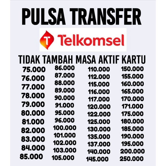 Jual PULSA TRANSFER TELKOMSEL TIDAK MENAMBAH MASA AKTIF KARTU | Shopee ...