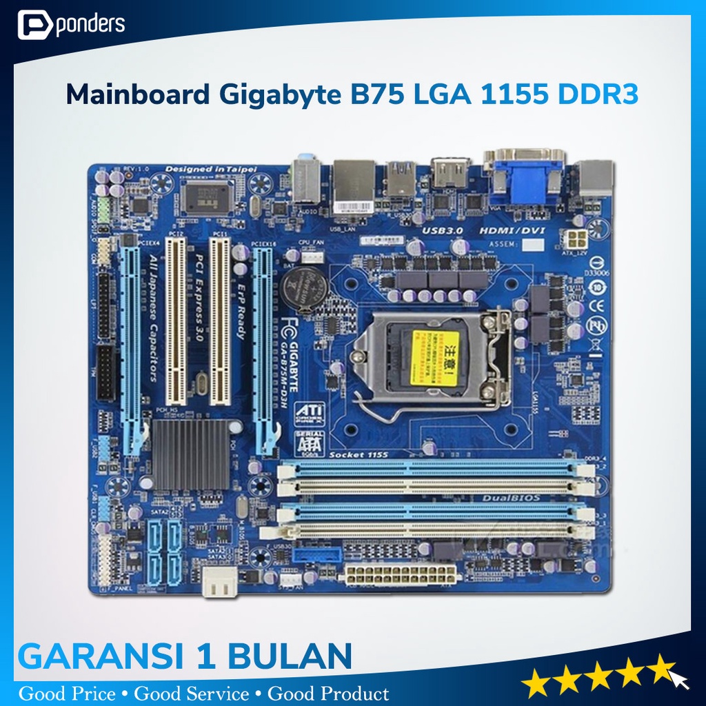Jual Mainboard Intel Gigabyte B75 LGA 1155 DDR3 Support Gen3 | Shopee Indonesia