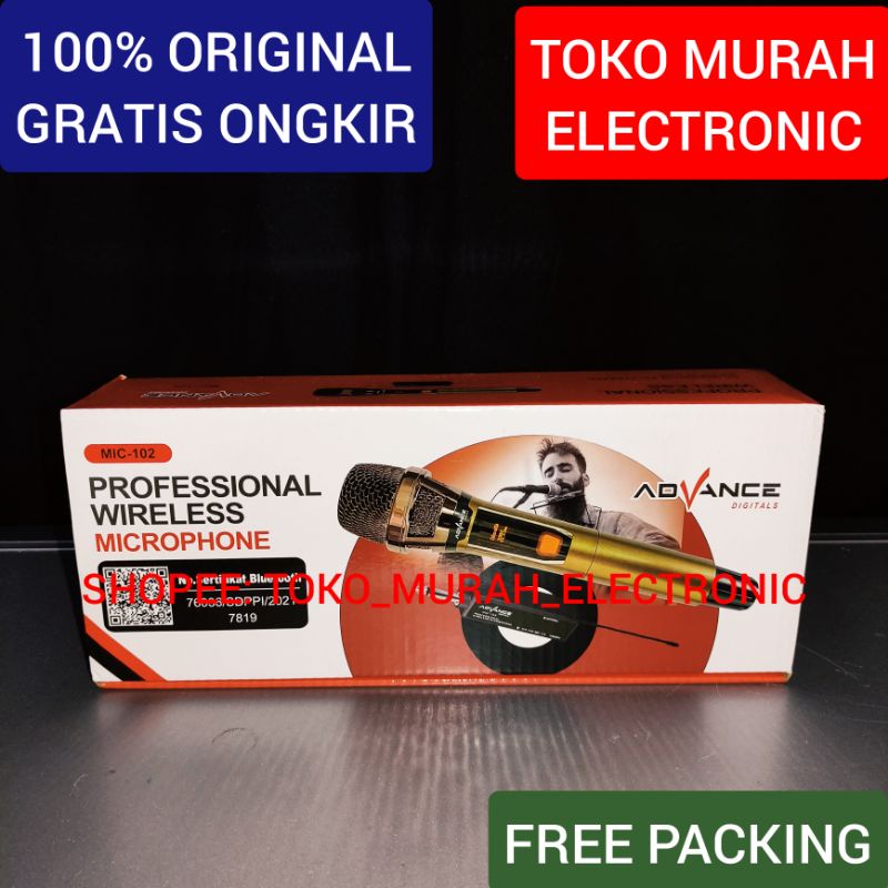 Jual TME - Microphone Wireless Advance 102 Mic Karaoke Single Tanpa ...