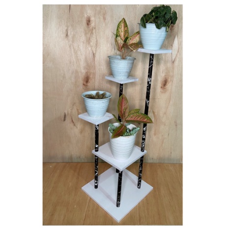 Jual RAK POT BUNGA SUSUN MINIMALIS RAK DINDING LANTAI TINGKAT 4 KOTAK ...