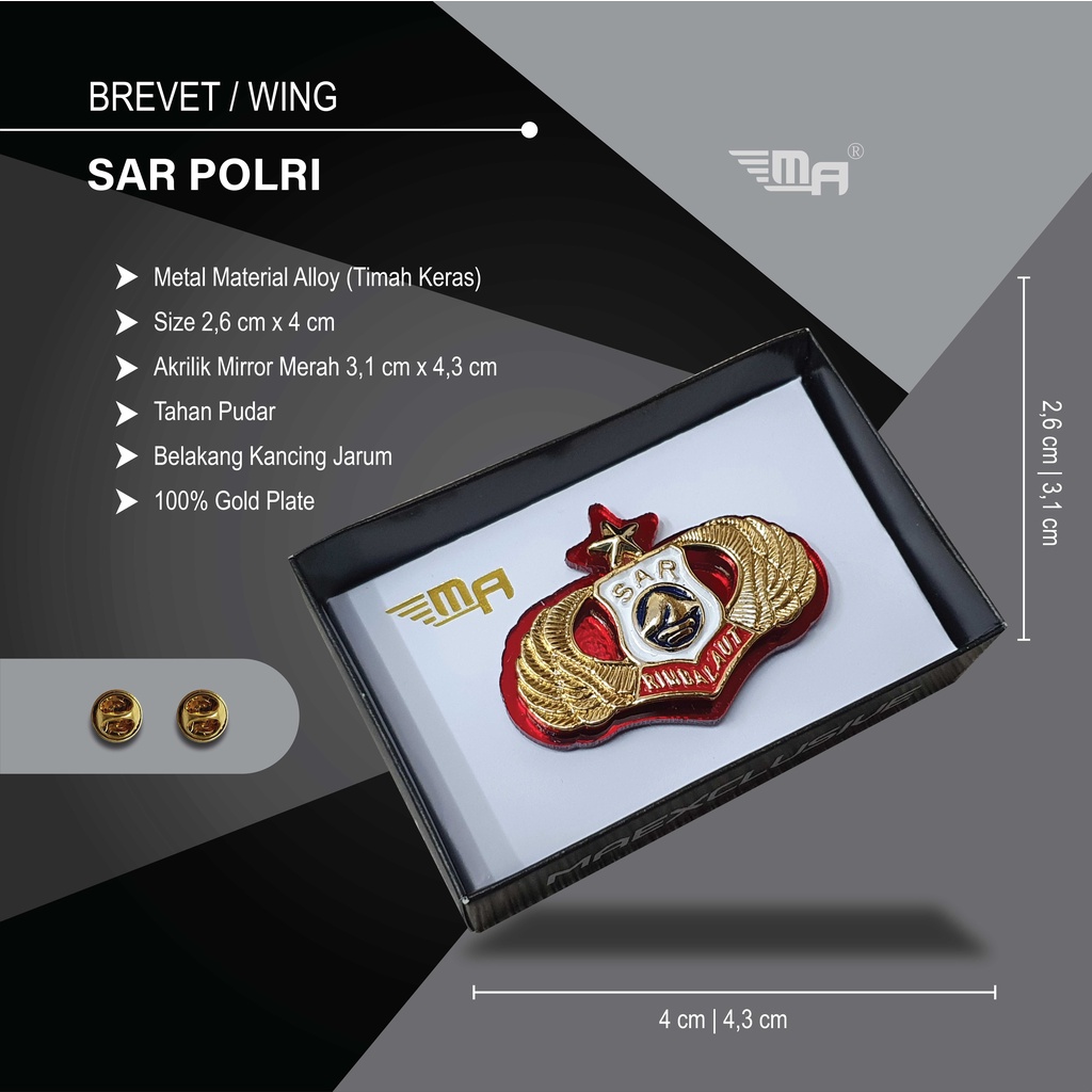 Jual Brevet Wing Sar Polri Brivet Pin | Shopee Indonesia