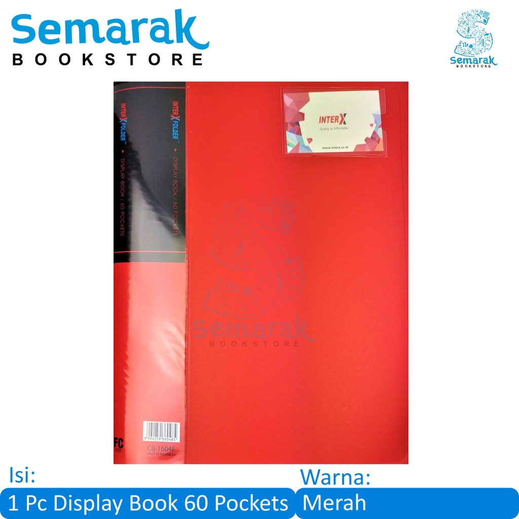 Jual InterX CB-1604F Display Book Map Dokumen 60 Pockets - Merah ...