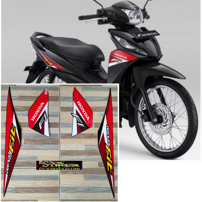 Jual striping original Honda Revo Fit FI STD hitam merah tahun 2021 ...