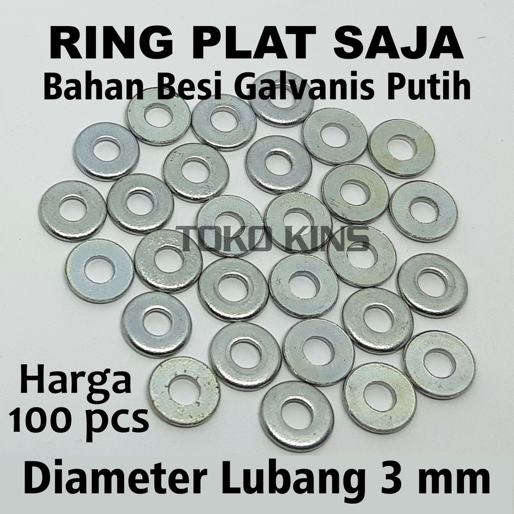 Jual Ring Plat putih 3mm M3 per 100 pcs | Shopee Indonesia