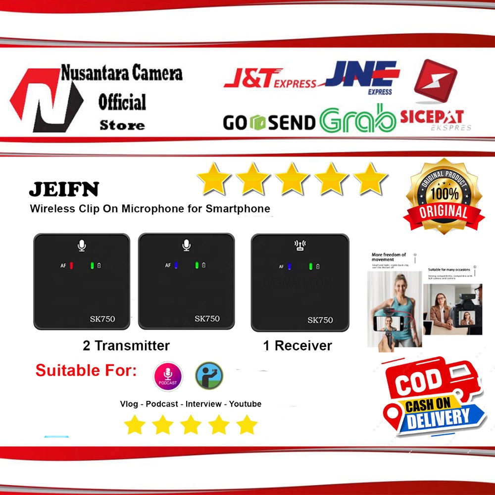 Jual Mini Wireless Microphone SK750 - Subtitute Saramonic B500 Rode Go ...