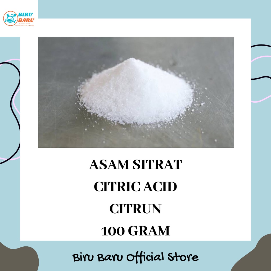 Jual CITRIC ACID / ASAM SITRAT / CITRUN 100 GRAM BEST QUALITY | Shopee ...