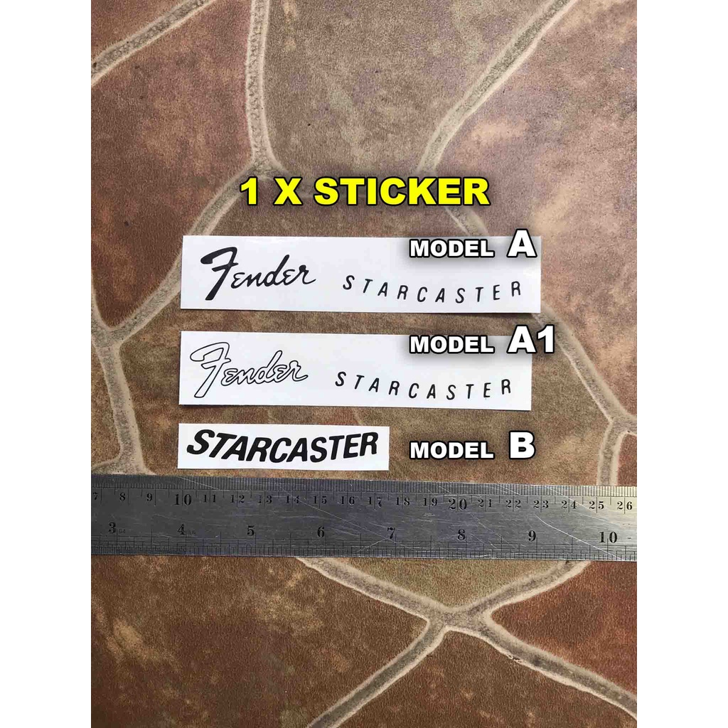 Jual Fender Starcaster Sticker Tempel Gitar Headstock Elektrik Akustik ...