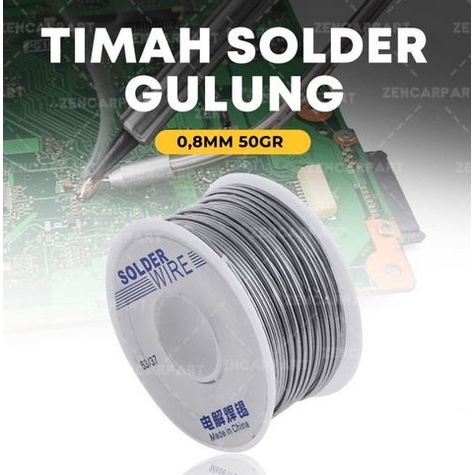 Jual TIMAH solder tenol elektronik listrik roll gulung 0.8mm 50g 4 ...