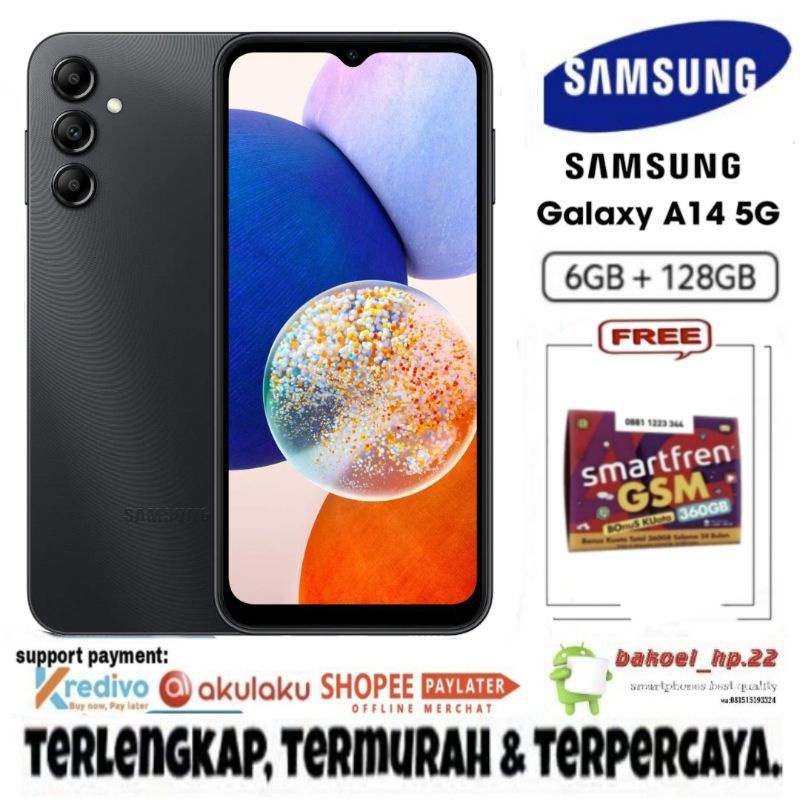 Jual SAMSUNG GALAXY A14 5G RAM 6/128 GB GARANSI RESMI 1 TAHUN | Shopee ...