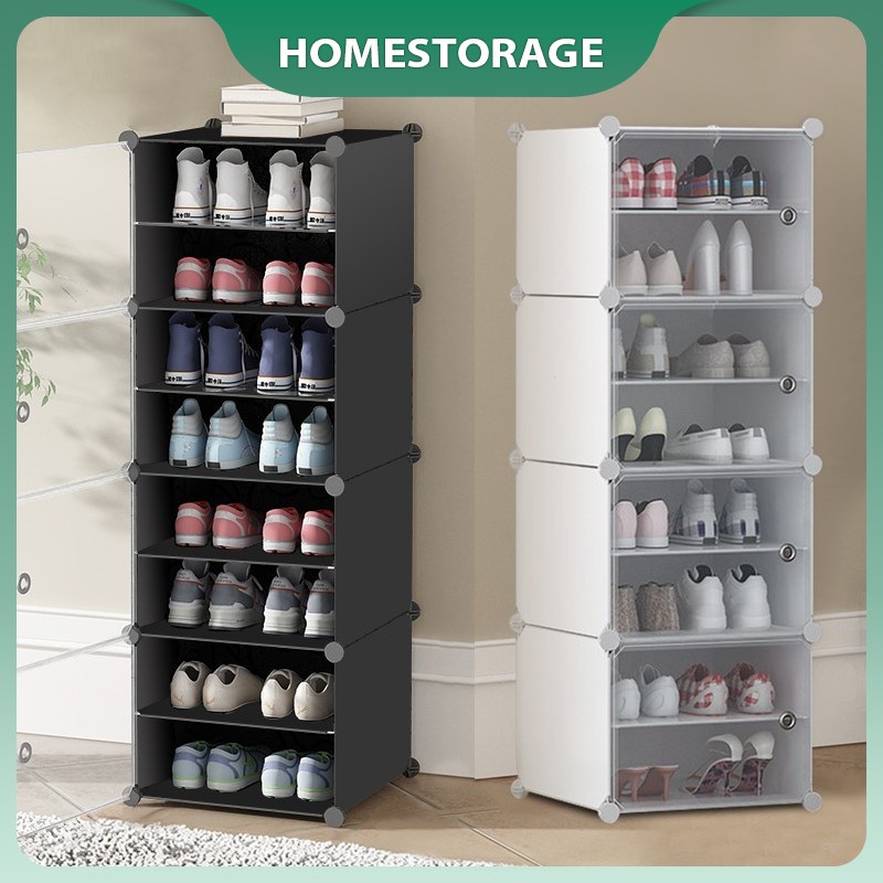 Jual Homestorage Rak Sepatu Anti Debu Tertutup 8 Layer Tebal Plastik ...