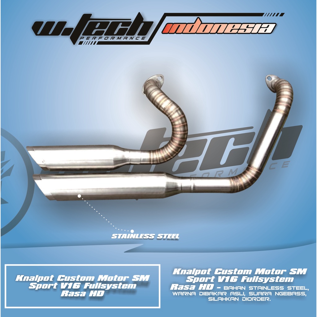 Jual Knalpot Custom Motor SM Sport V16 Fullsystem Rasa HD WTECH ...