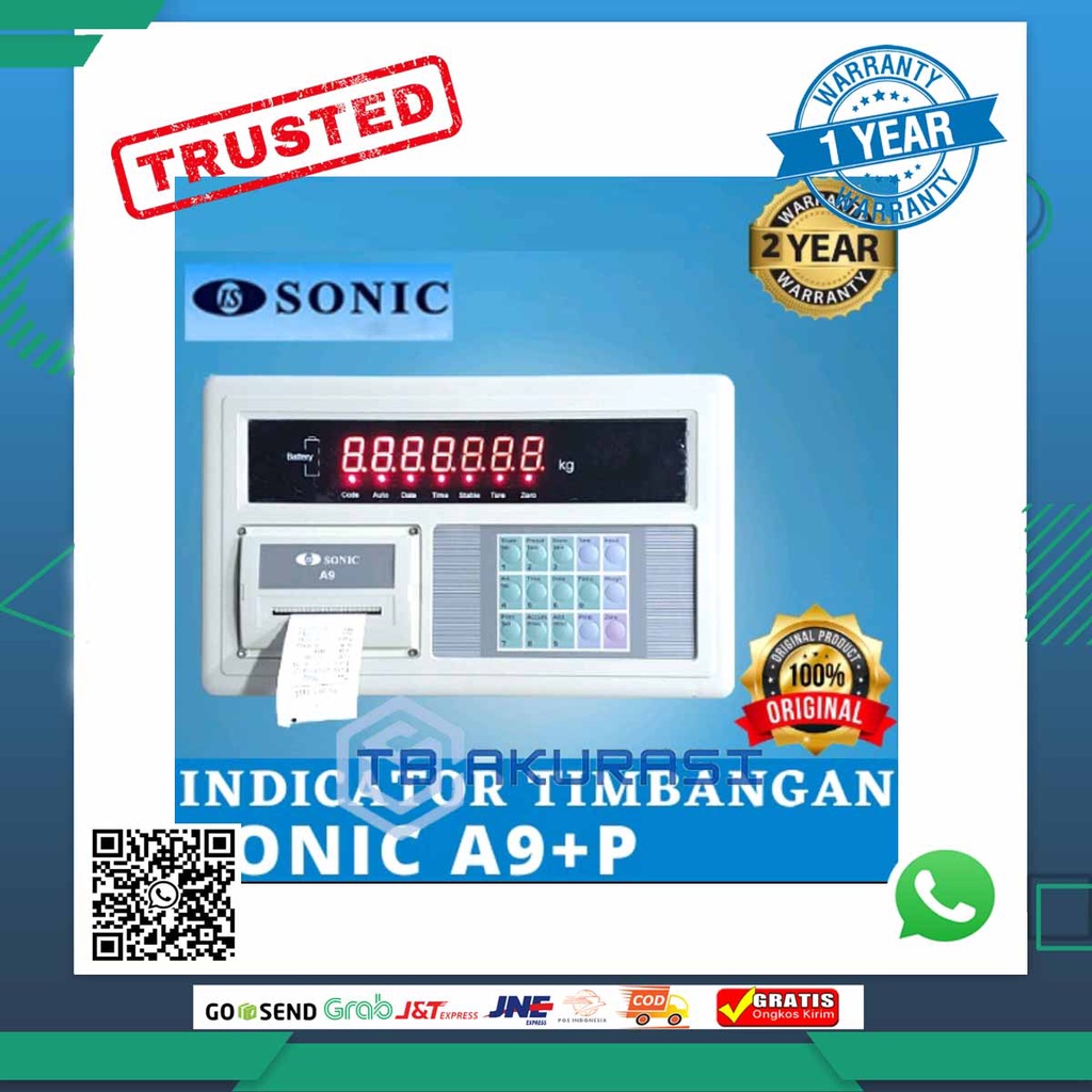 Jual Indicator Timbangan Digital Plus Printer SONIC A9+P For Bench ...