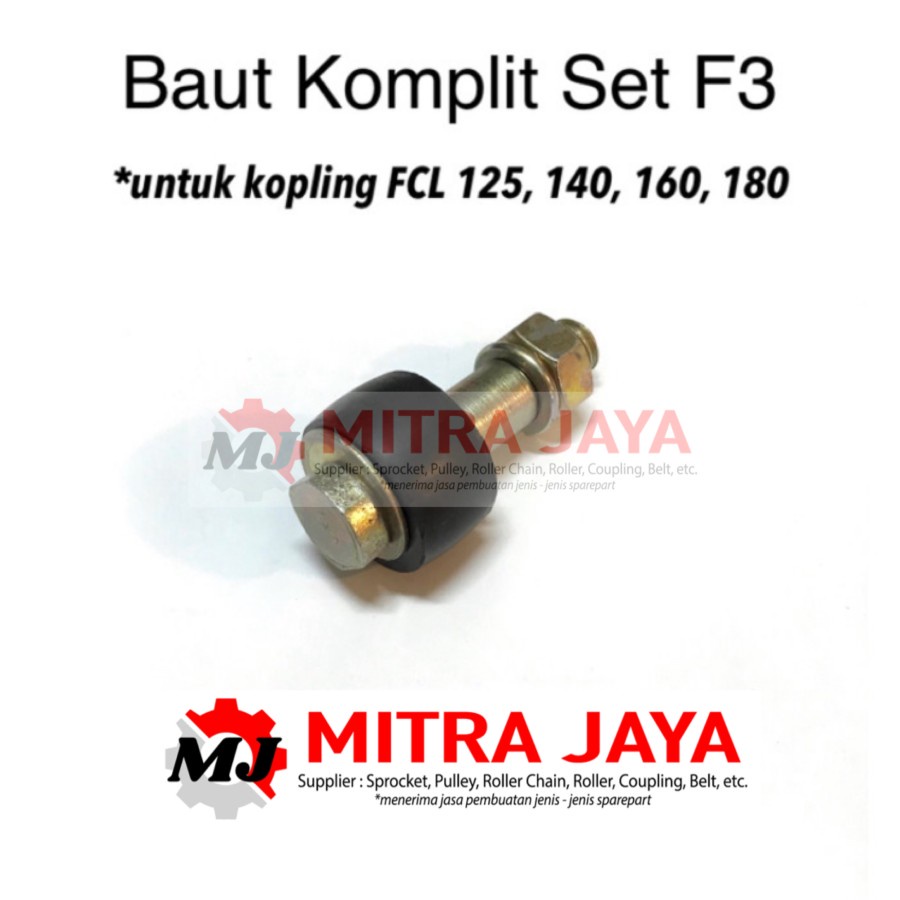 Jual BAUT F3 KOMPLIT SET - BOLT NUT KARET KOPEL KOPLING FCL | Shopee Indonesia