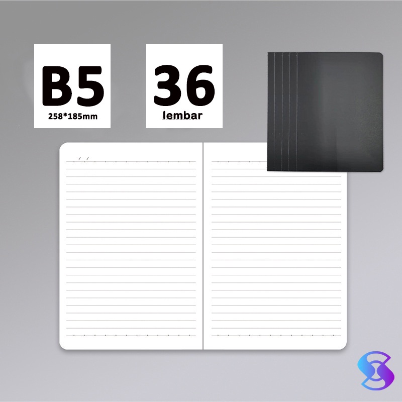 Jual Hitam/Kraft A5/B5 Notebook Buku 36 Lembar lined/Grid/Blank ...