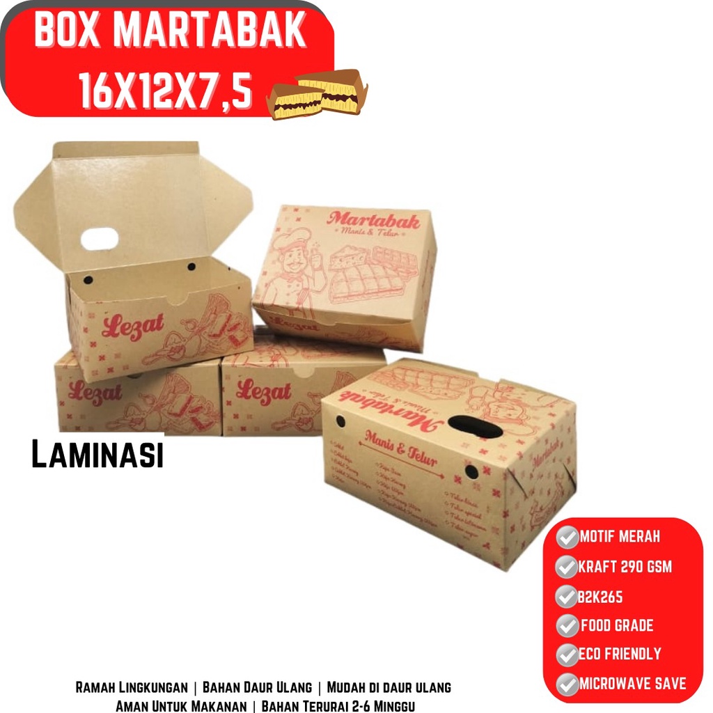 Jual Box Martabak Manis Dus Martabak Telor (B2K265-16X12X7.5-Laminasi ...