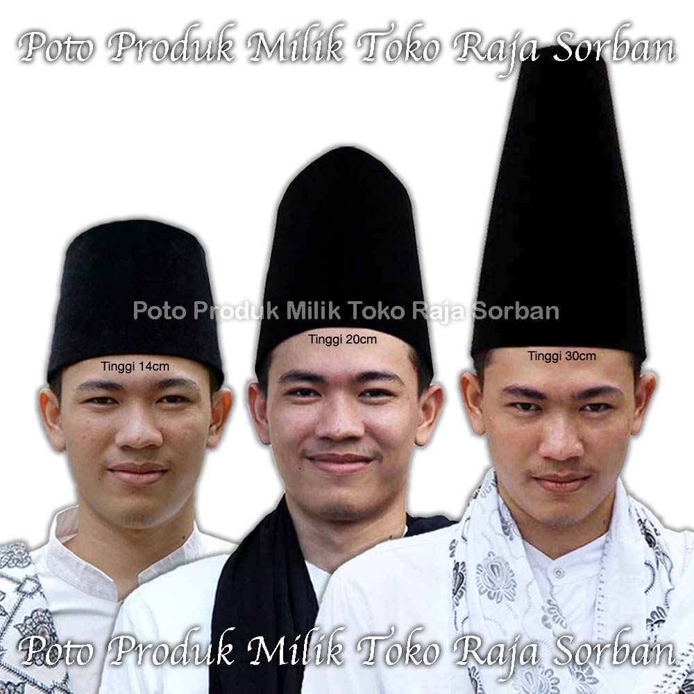 Jual Songkok Hitam Tinggi 14, 20, 30cm - Songkok Tinggi 14cm - Songkok ...