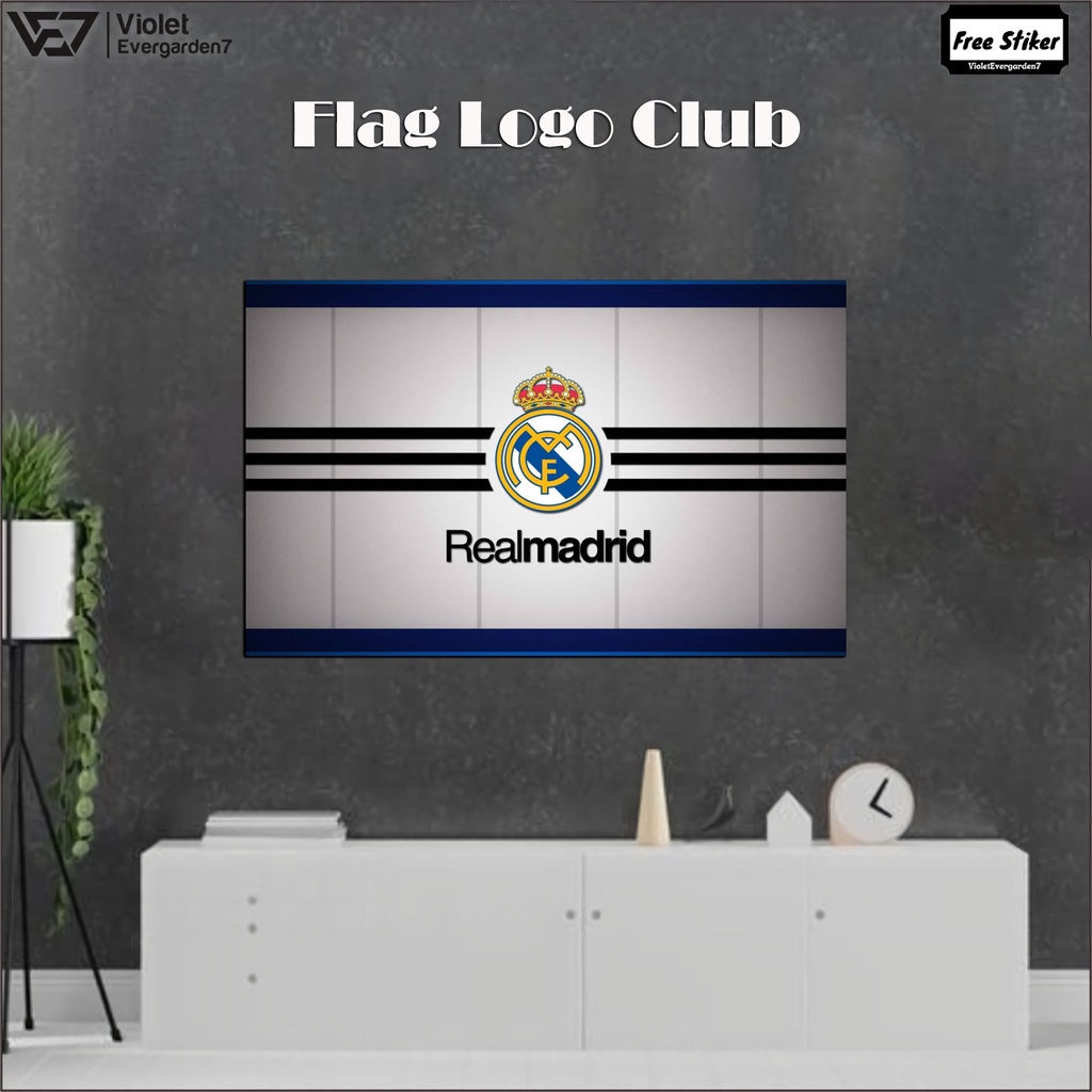 Jual WALL DECOR LOGO FLAG CLUB FOOTBALL TERBARU/ BENDERA LOGO MADRID ...
