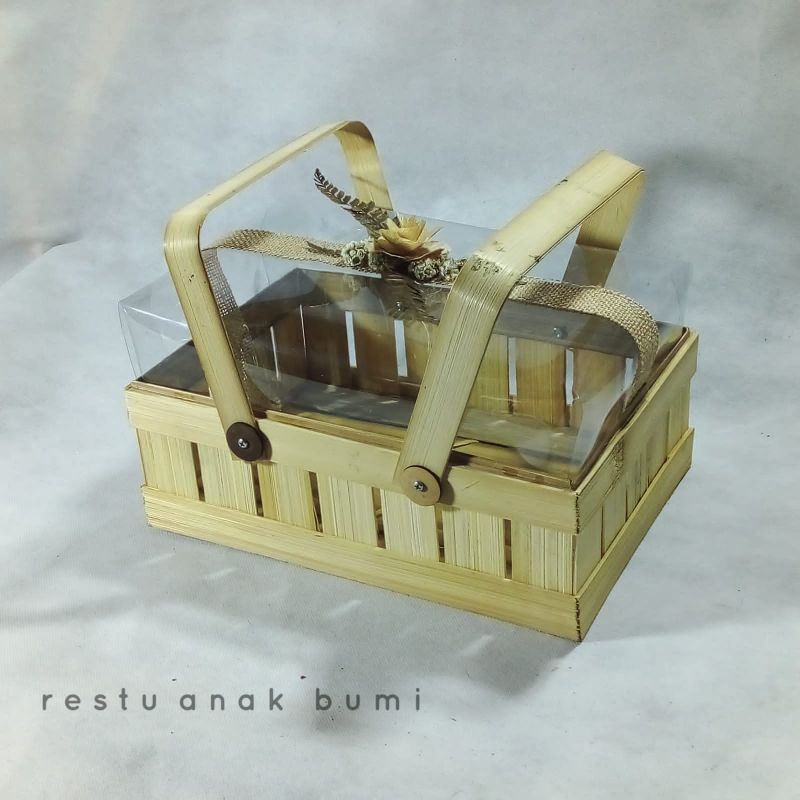 Jual hampers premium pita goni rustic rustik unik kotak seserahan wadah ...